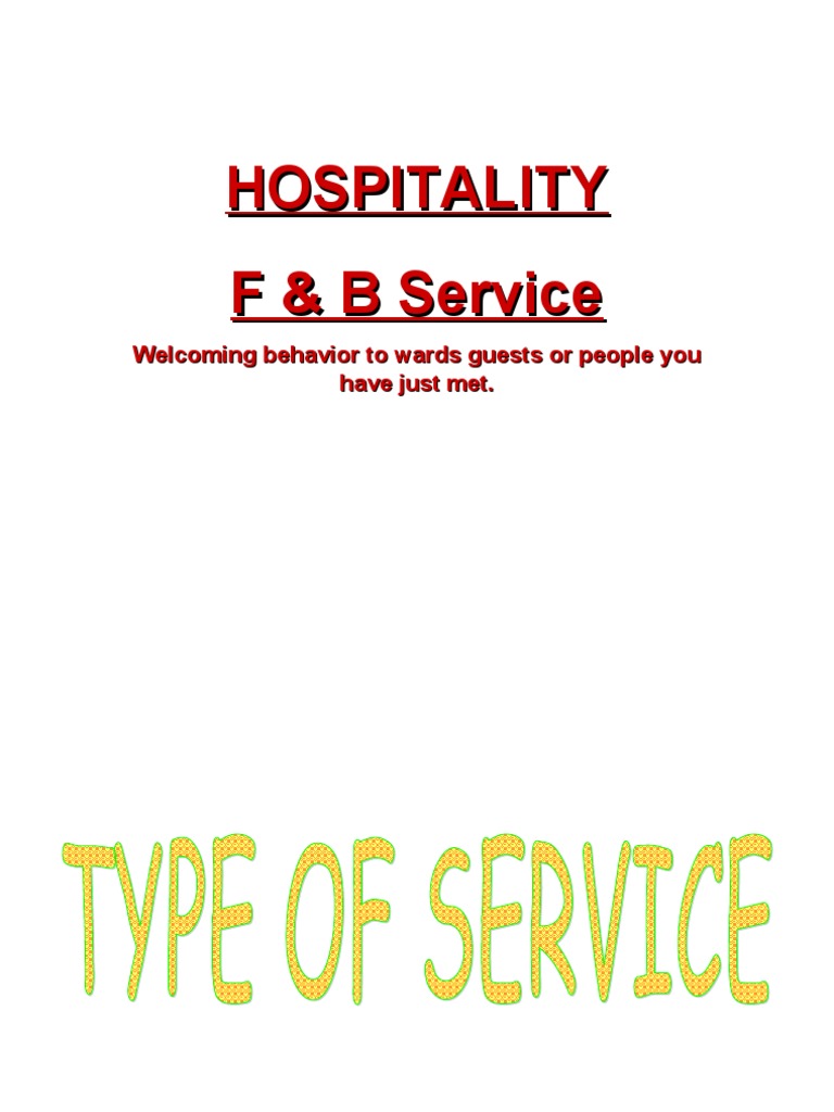 Hospitality F&B Service Guide | PDF