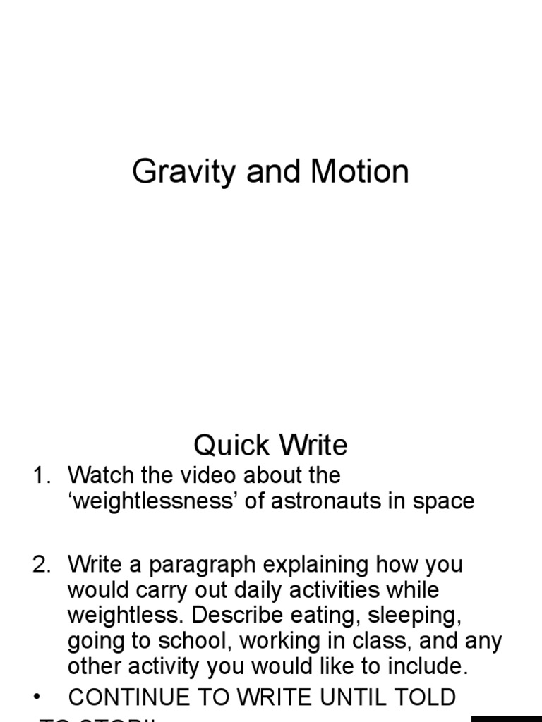 Gravity and Motion Explained | PDF | Gravity | Weight