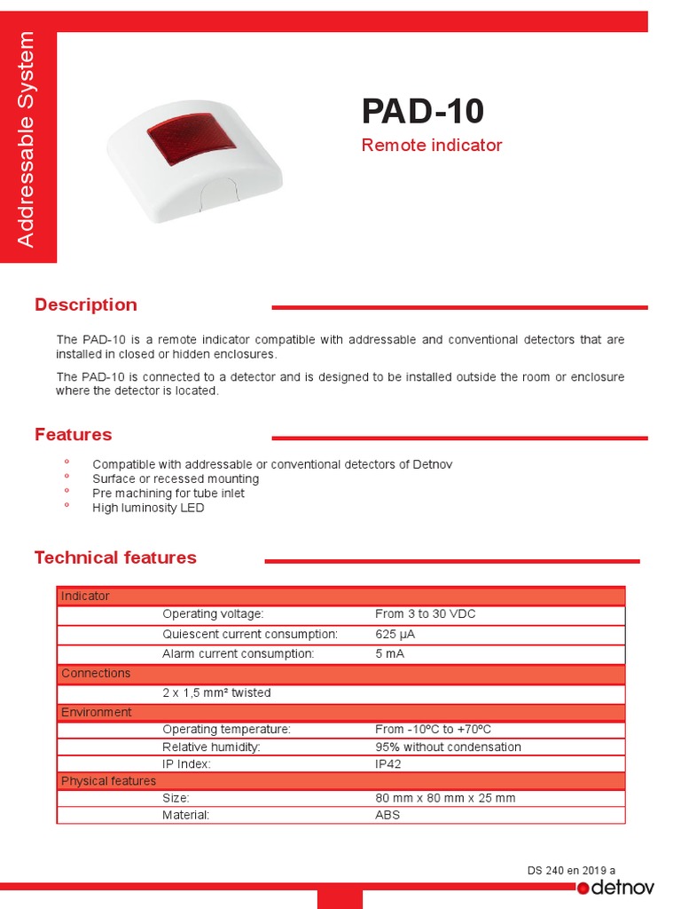 Datasheet - PAD 10 DS 240 en 2019 A | PDF