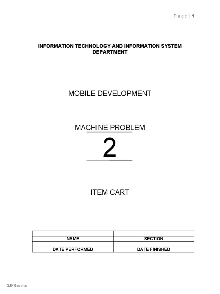 Machine Problem 2 - Item Cart | PDF | Software Development ...