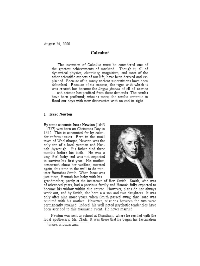 Calculus: Isaac Newton | PDF | Isaac Newton | Calculus