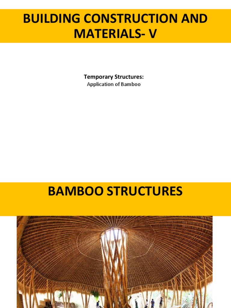 Bamboo Construction Techniques and Details | PDF | Wall | Bamboo