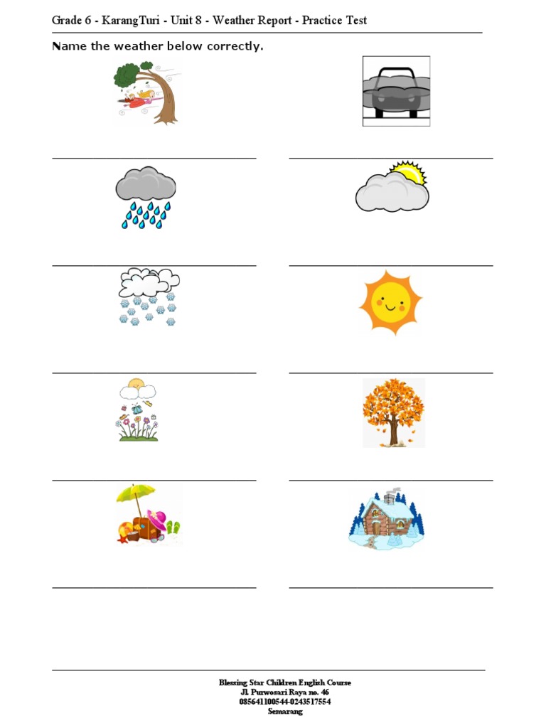 Unit 8 - Weather - Practice Test - 2019 | PDF | Weather Forecasting ...
