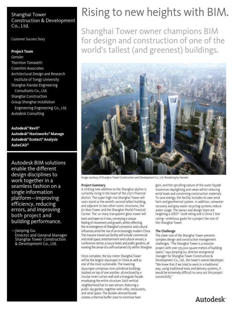 Shanghai Tower Customer Story - en Uk PDF | PDF | Autodesk Revit ...
