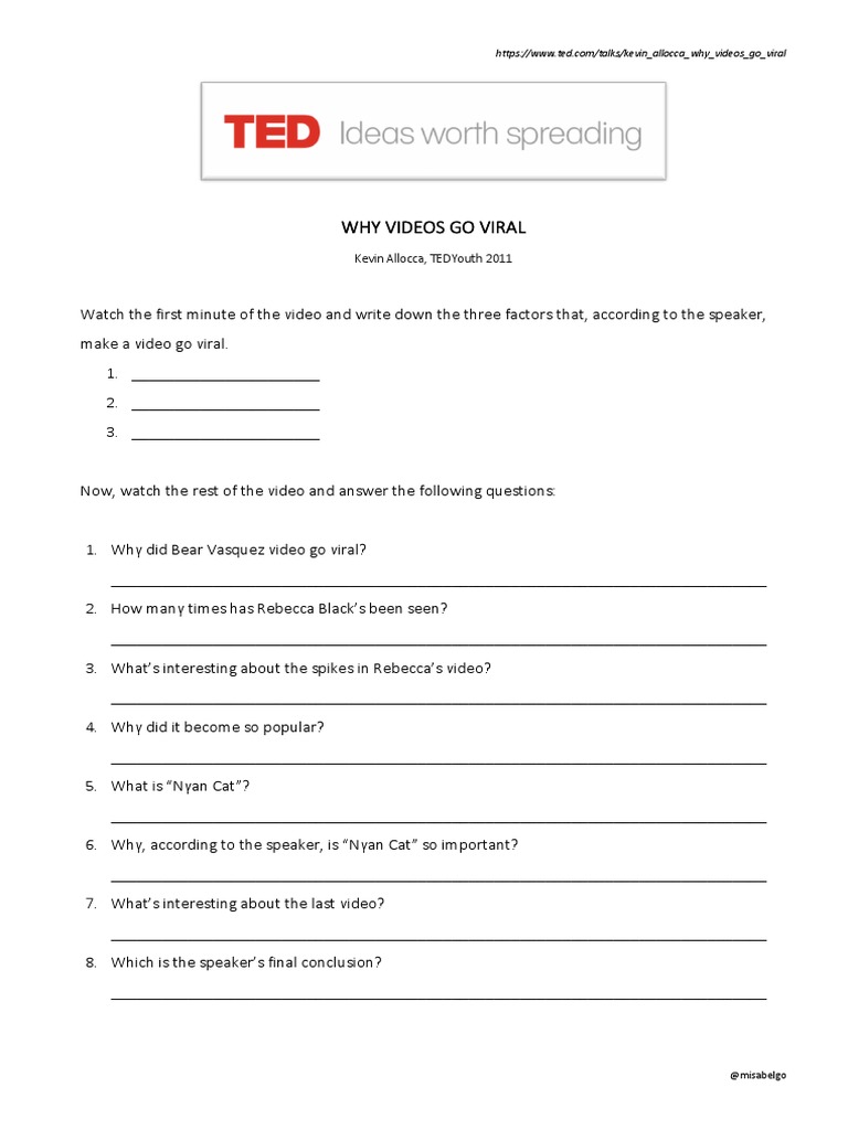 WhyVideosGoViralWorkSheet PDF | PDF | Home & Garden