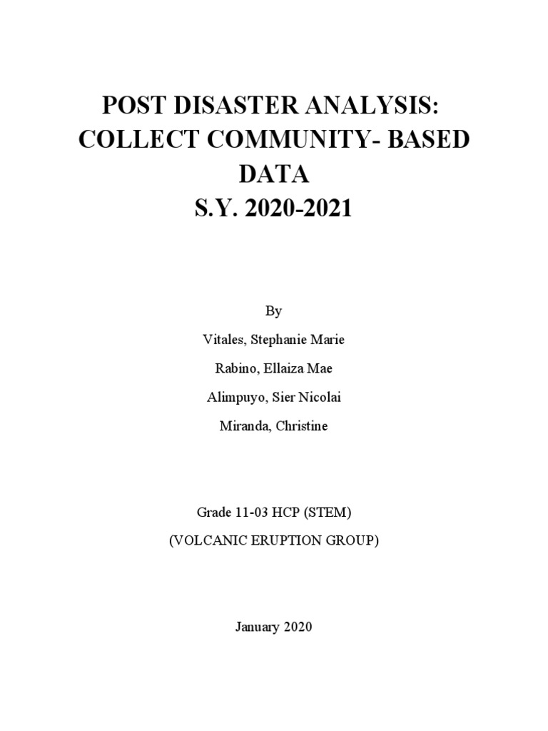 Post Disaster Analysis | PDF | Flood | Volcanic Ash
