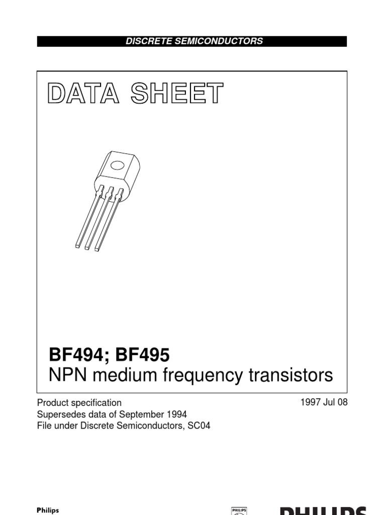 Data Sheet: BF494 BF495 | PDF