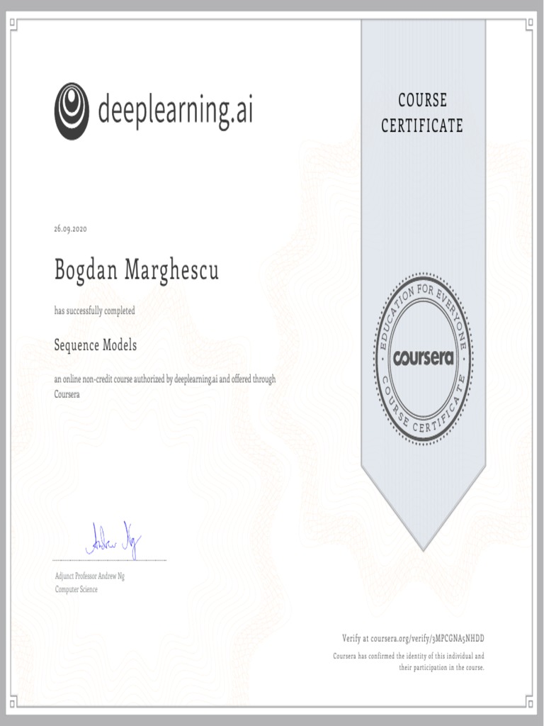 Coursera Sequence Models | PDF | Digital Rights | Distance Education