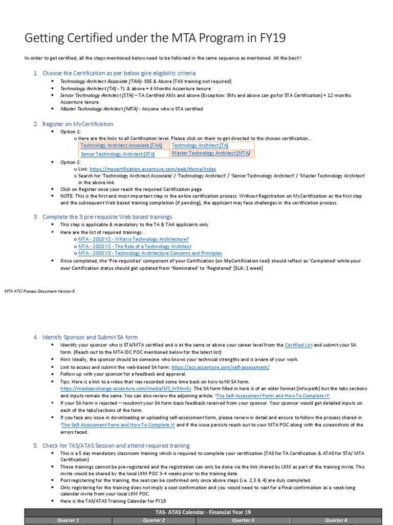Getting Certified Under MTA Program in FY19 | PDF | Business
