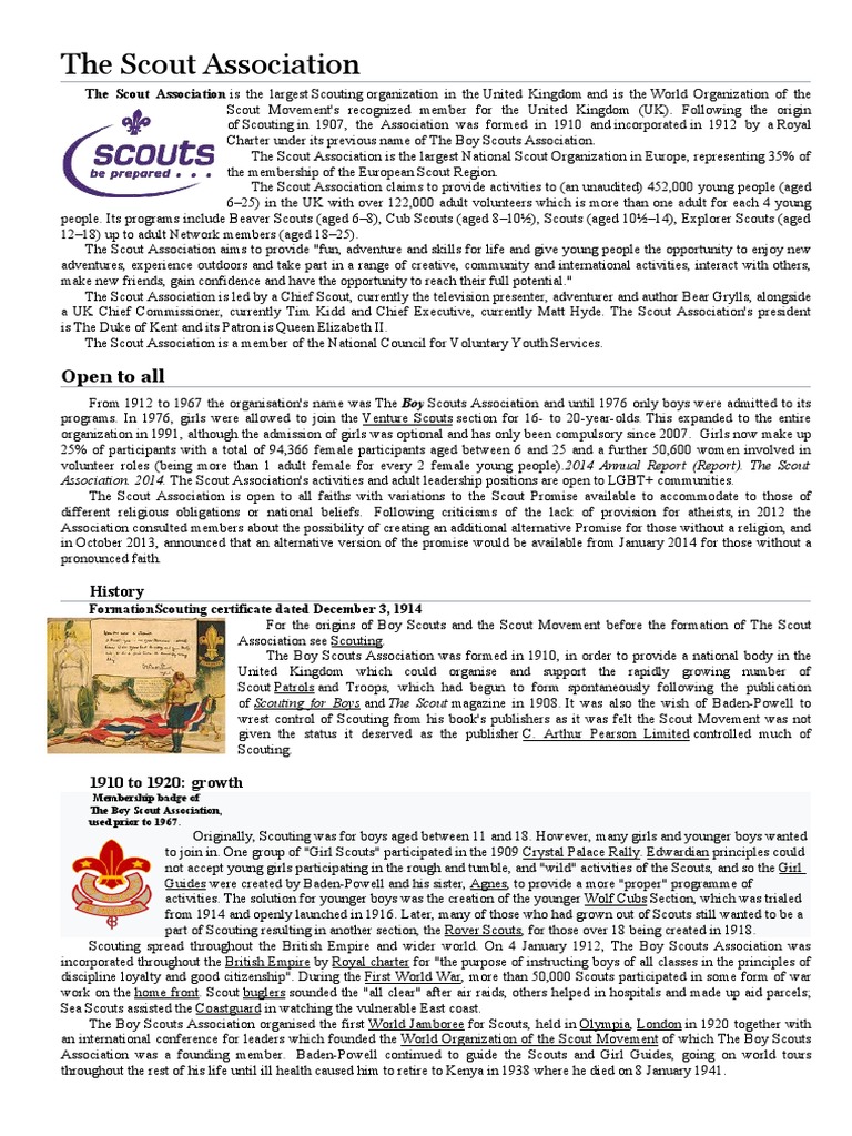 The Scout Association | PDF | Scouting | Youth Organizations