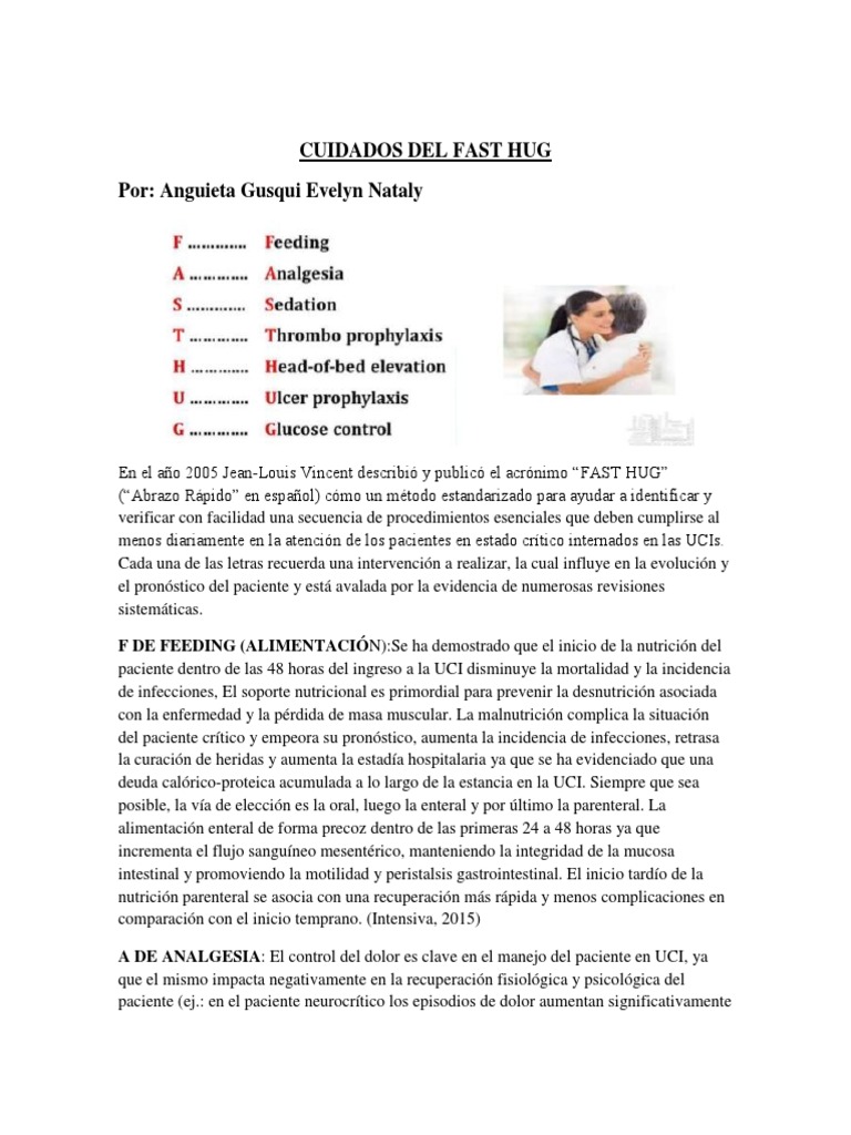 Cuidados Del Fast Hug | PDF | Medicina CLINICA | Especialidades Medicas