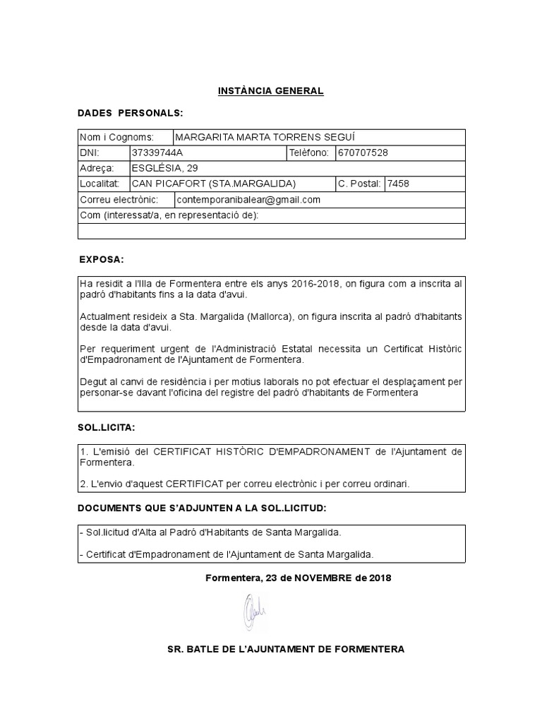 Model Instància General | PDF