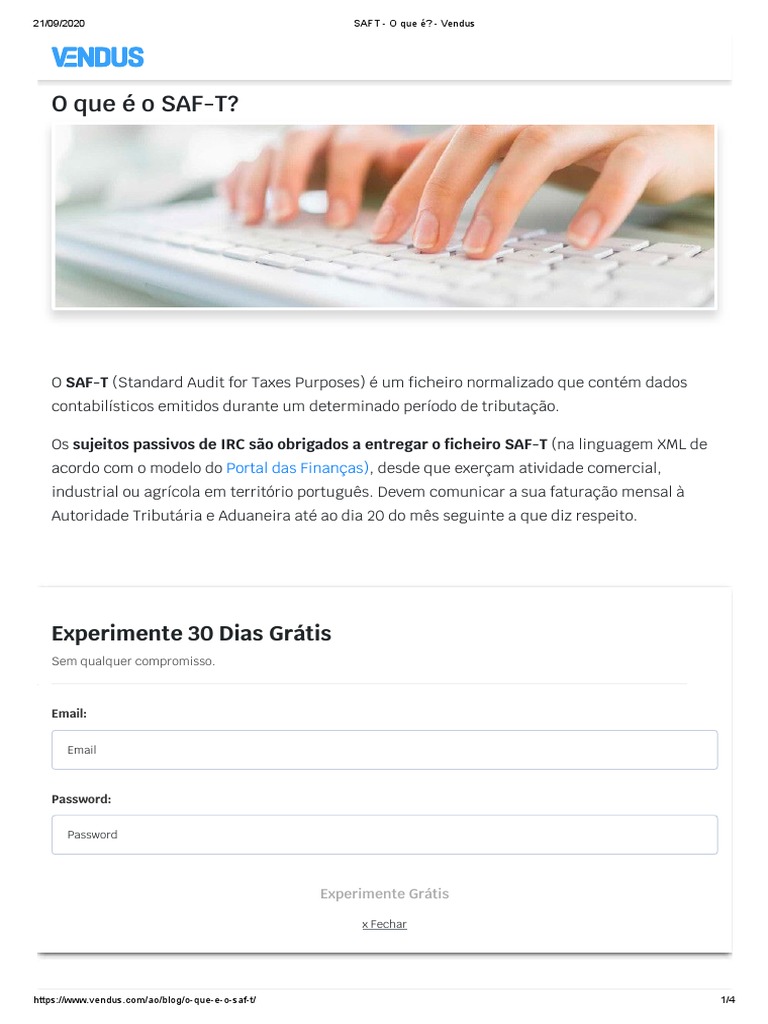 SAFT - O Que É - Vendus PDF | PDF | Business