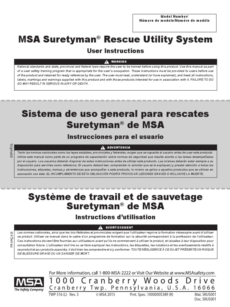 Suretyman Rescue Utility System Instruction Manual - EN | PDF | Rope ...