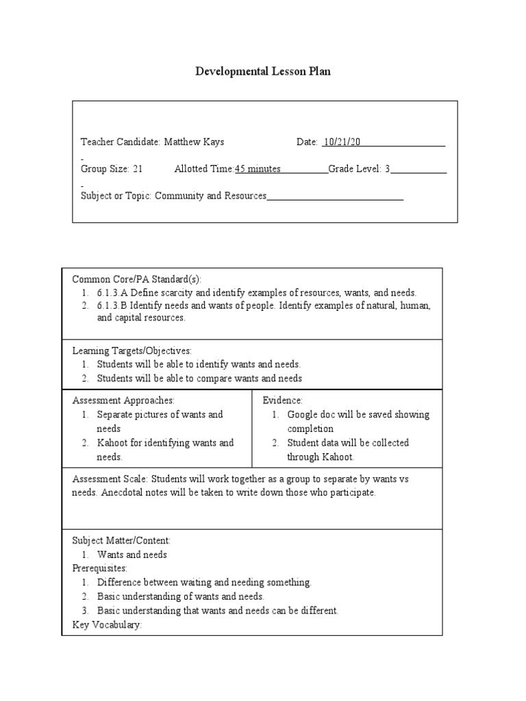 Unit Lesson Plan 4 | PDF | Lesson Plan | Learning