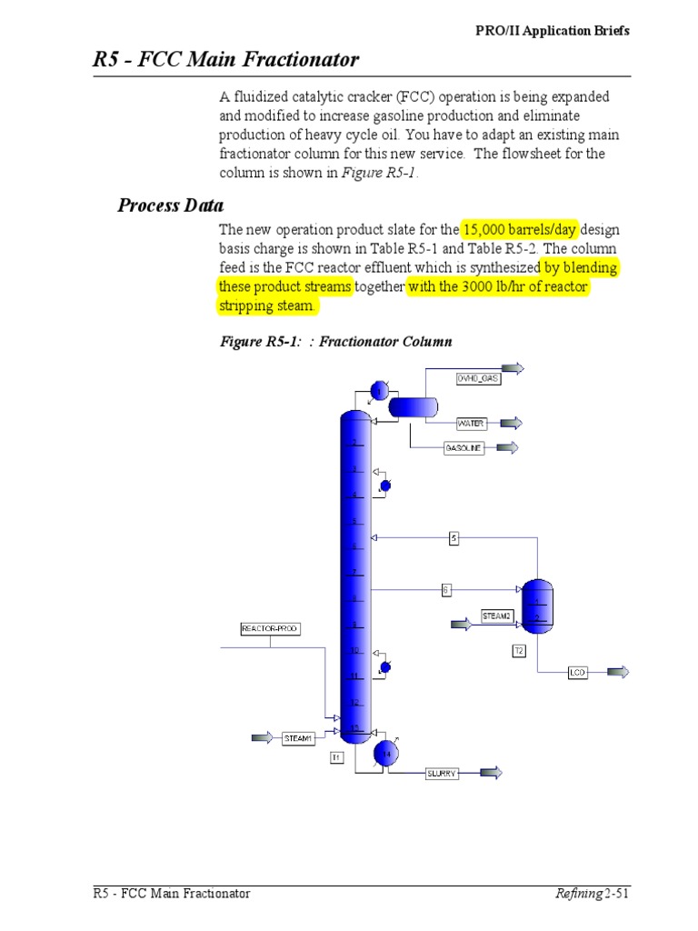 R5 - FCC Main Fractionator: Process Data | PDF | Liquids | Physical ...