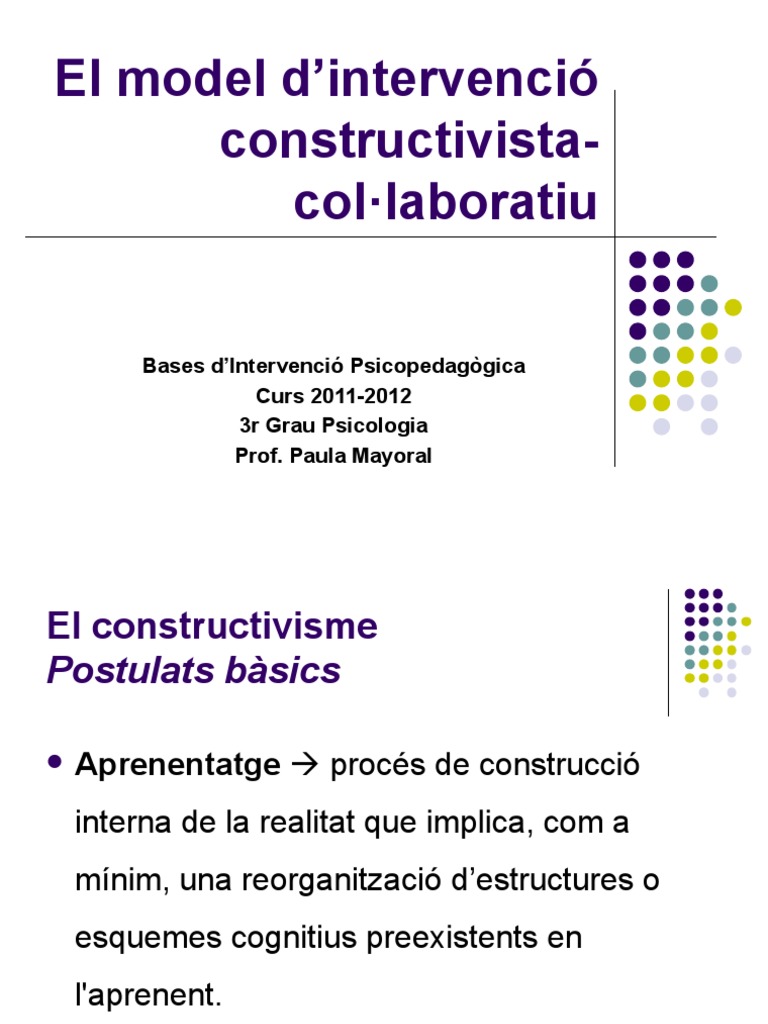 Tema 2b. Model Constructivista | PDF