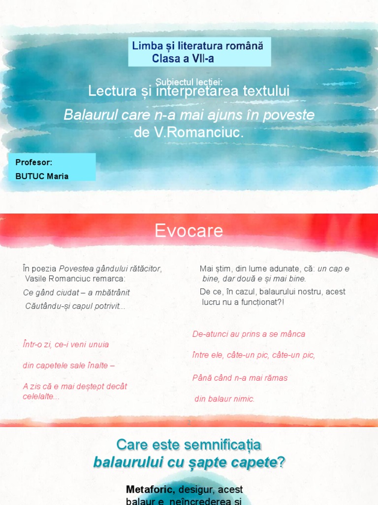 Balaurul Interpretarea | PDF