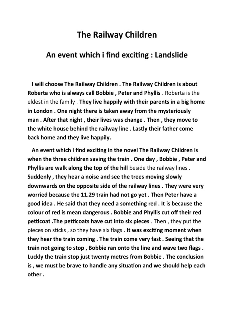 The Railway Children: An Event Which I Find Exciting: Landslide | PDF