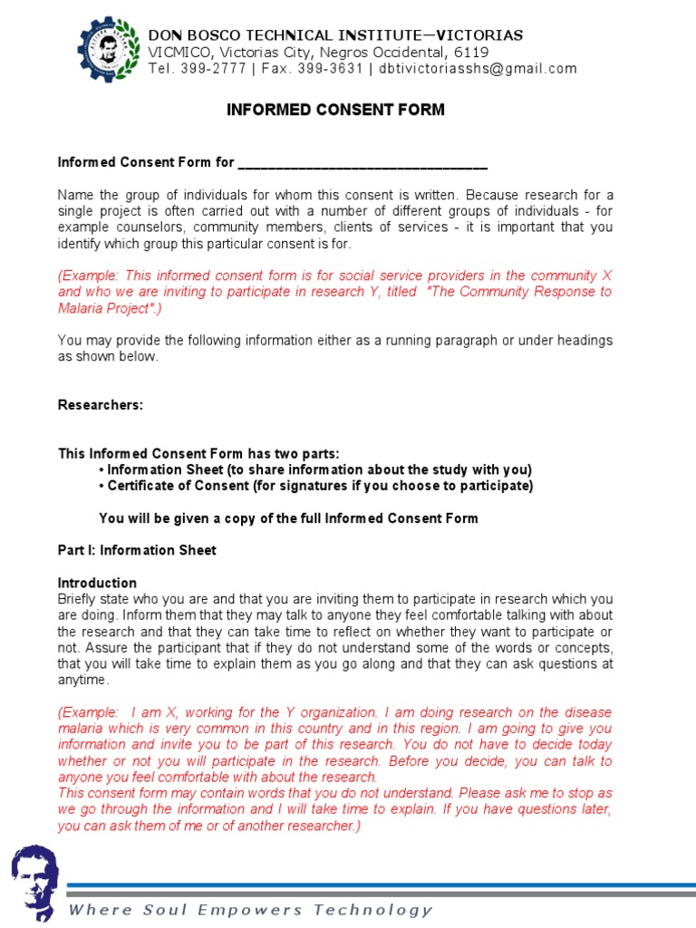 Informed Consent Form: Where Soul Empowers Technology | PDF ...