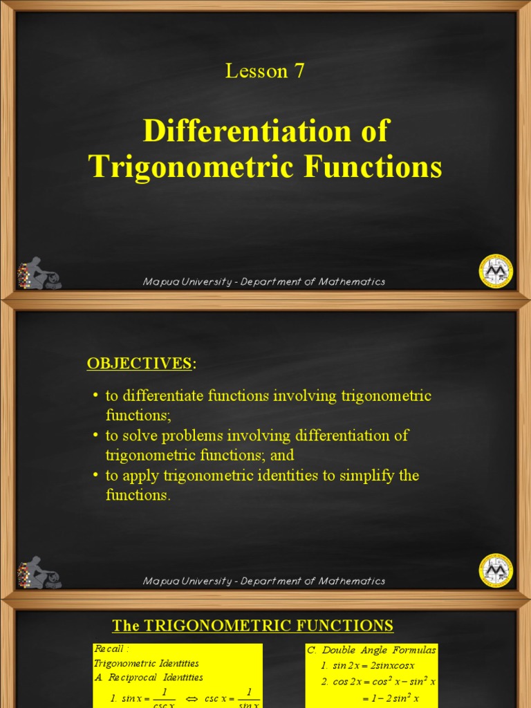 Differentiation of Trigonometric Functions | PDF | Sine | Trigonometric ...