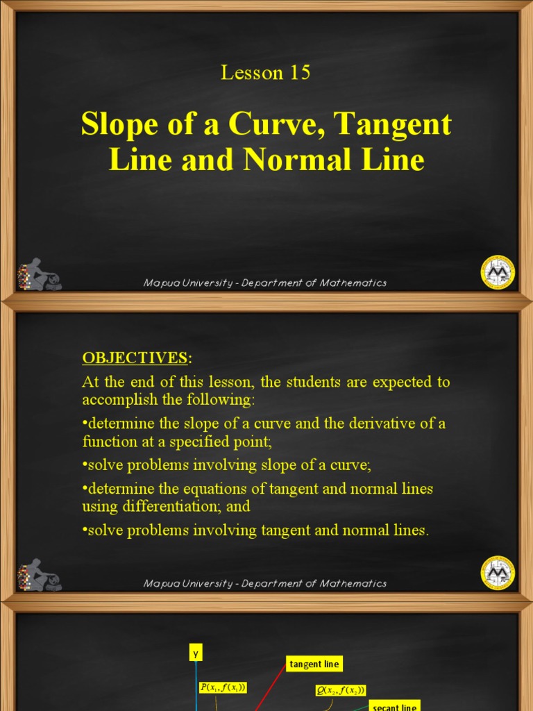 Lesson 15-Slope of A Curve, Tangent Line and Normal Line | PDF ...