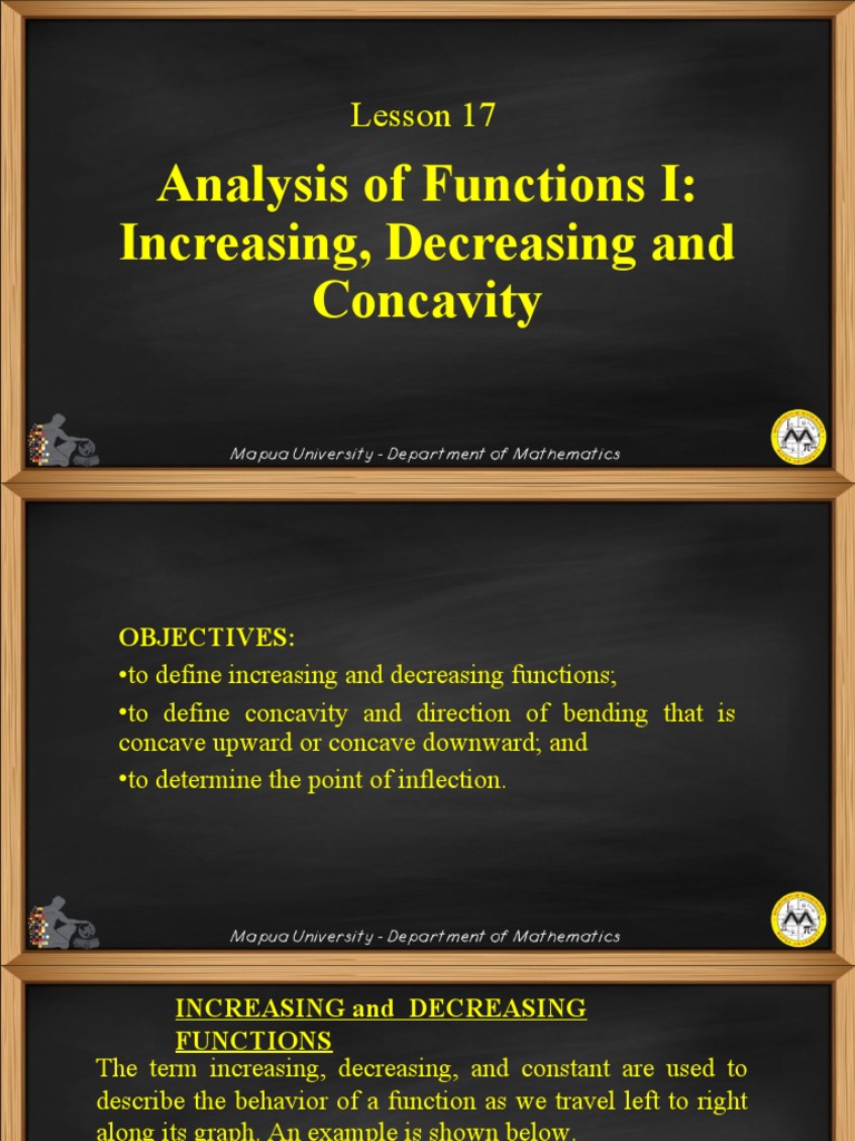 Lesson 17-Analysis of Functions I Increasing, Decreasing and Concavity ...