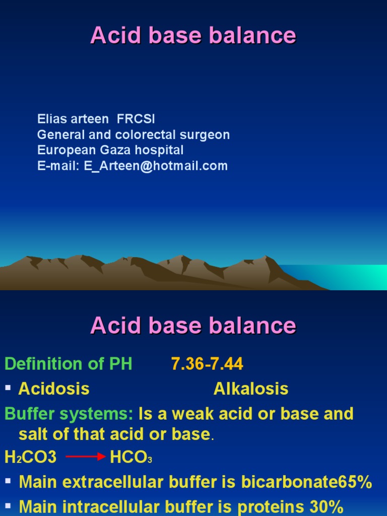 Acid Base Balance | PDF | Physiology | Human Diseases And Disorders