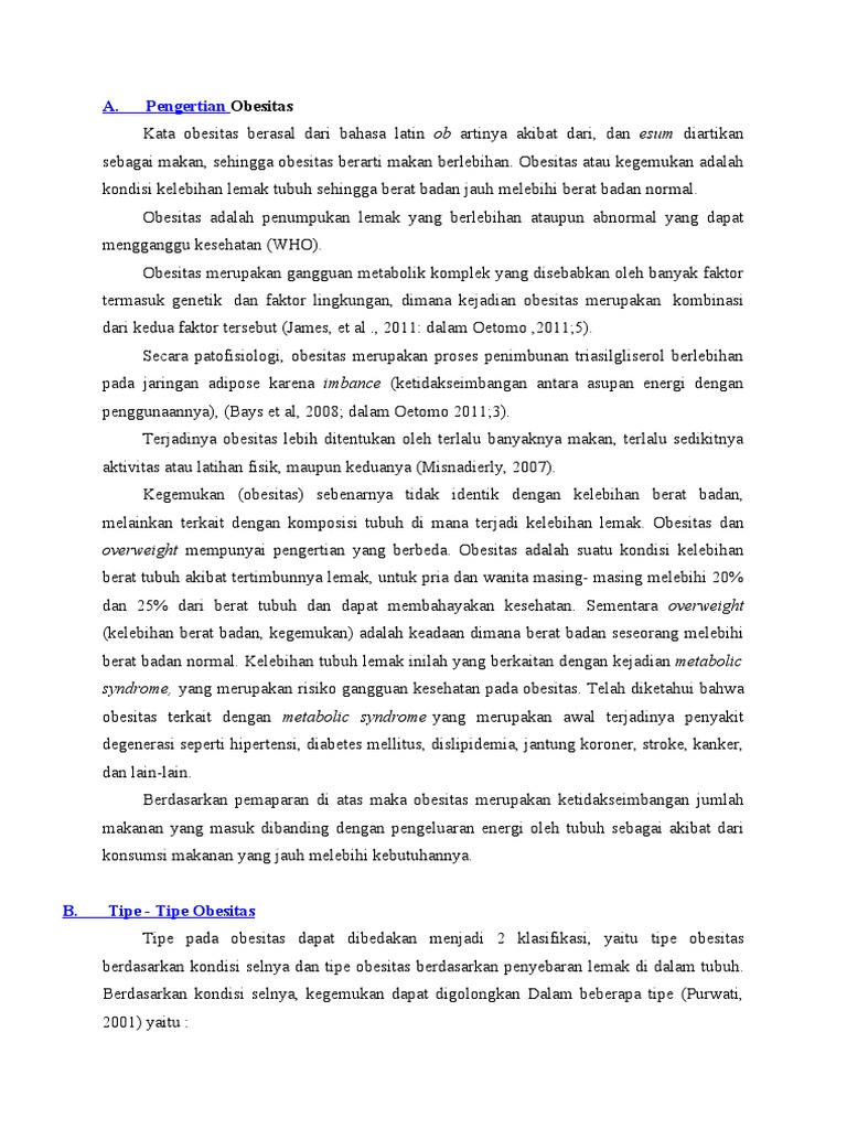 Memahami Obesitas dan Tipe-tipe | PDF | Kesehatan Holistik | Sains ...