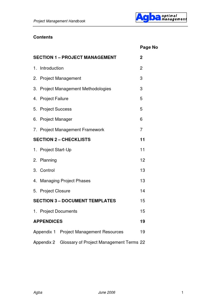 Project Management Handbook Guide | PDF | Project Management | Business