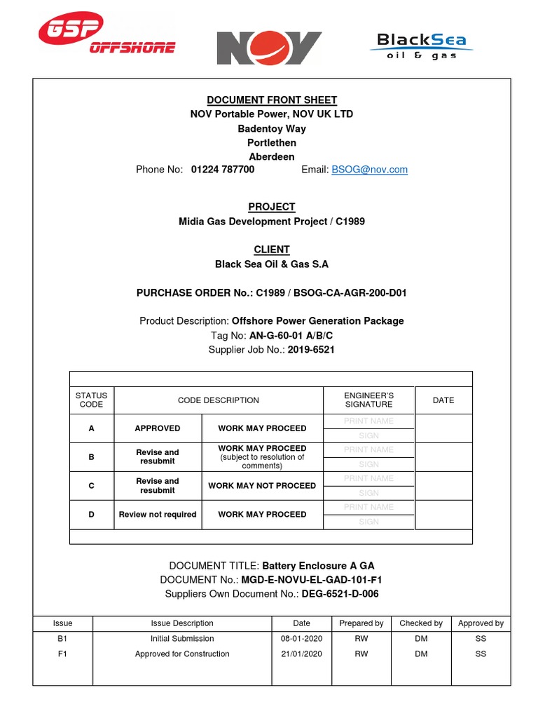 Battery Enclosure GA Drawing | PDF