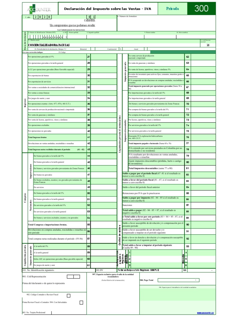 Formulario 300 Excel Procedimiento Tributario | PDF | Finanza pública ...
