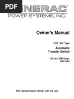 Generac TX Series Transfer Switch Manual | PDF | Switch | Usb Flash Drive