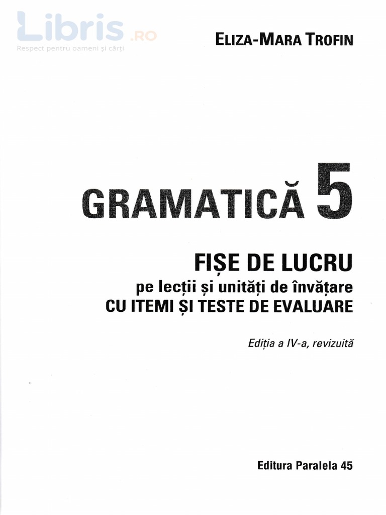 Fise de lucru gramatica clasa 5 | PDF