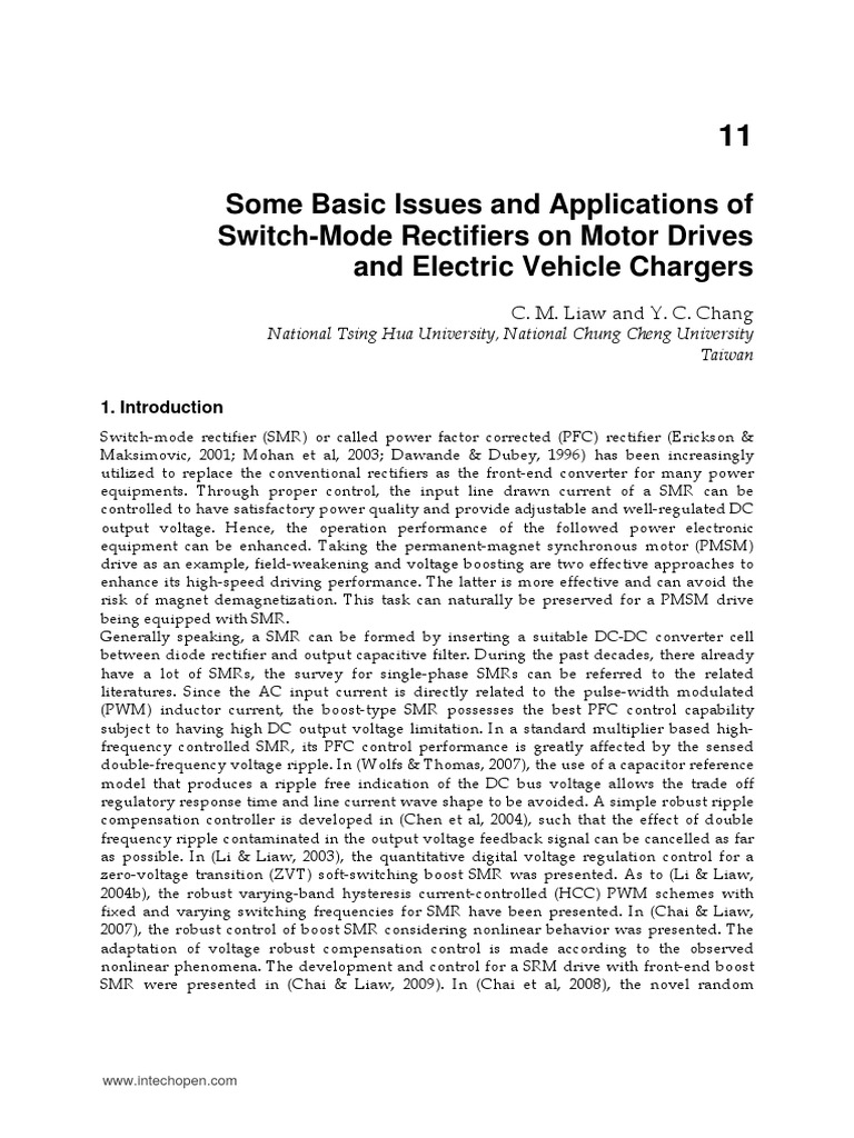 InTech-Some Basic Issues and Applications of Switch Mode Rectifiers On ...