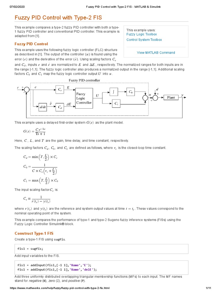 Fuzzy PID Control With Type-2 FIS - MATLAB & Simulink PDF | PDF ...