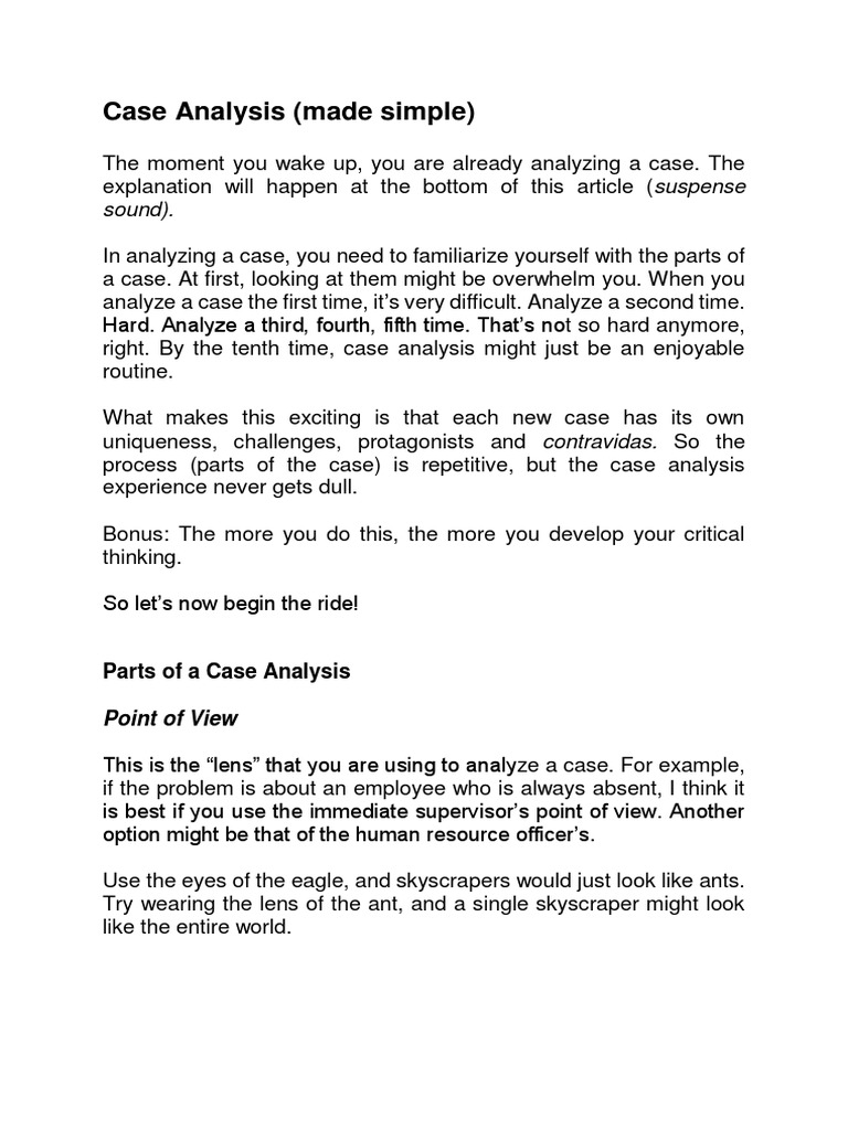 Case Analysis Guide: Key Steps | PDF