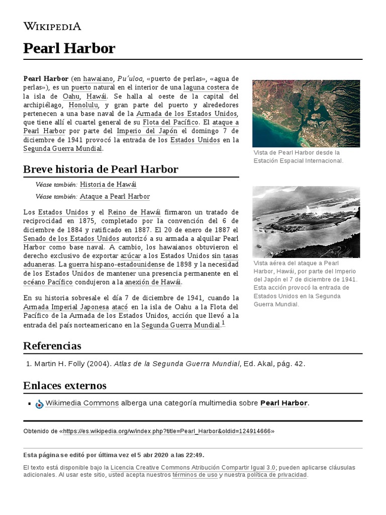 Pearl Harbor | PDF | Ataque a Pearl Harbor | Hawai