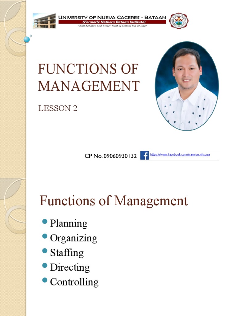 Functions of Management: Lesson 2 | PDF | Behavioural Sciences | Action ...