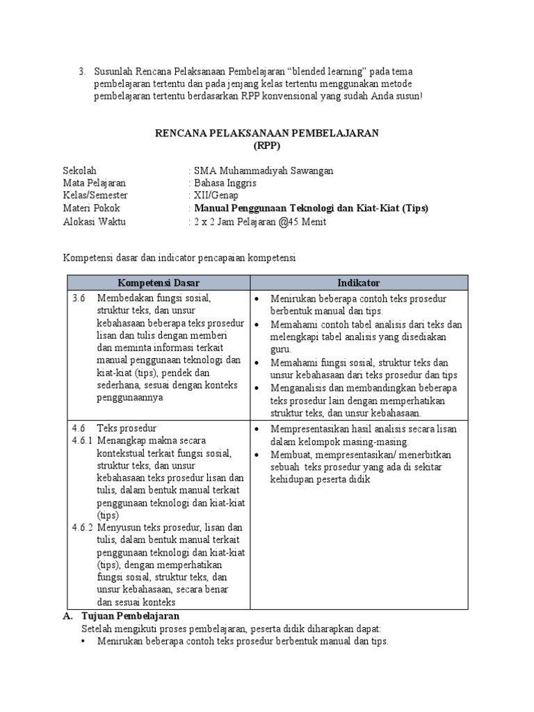 RPP Blended Learning | PDF