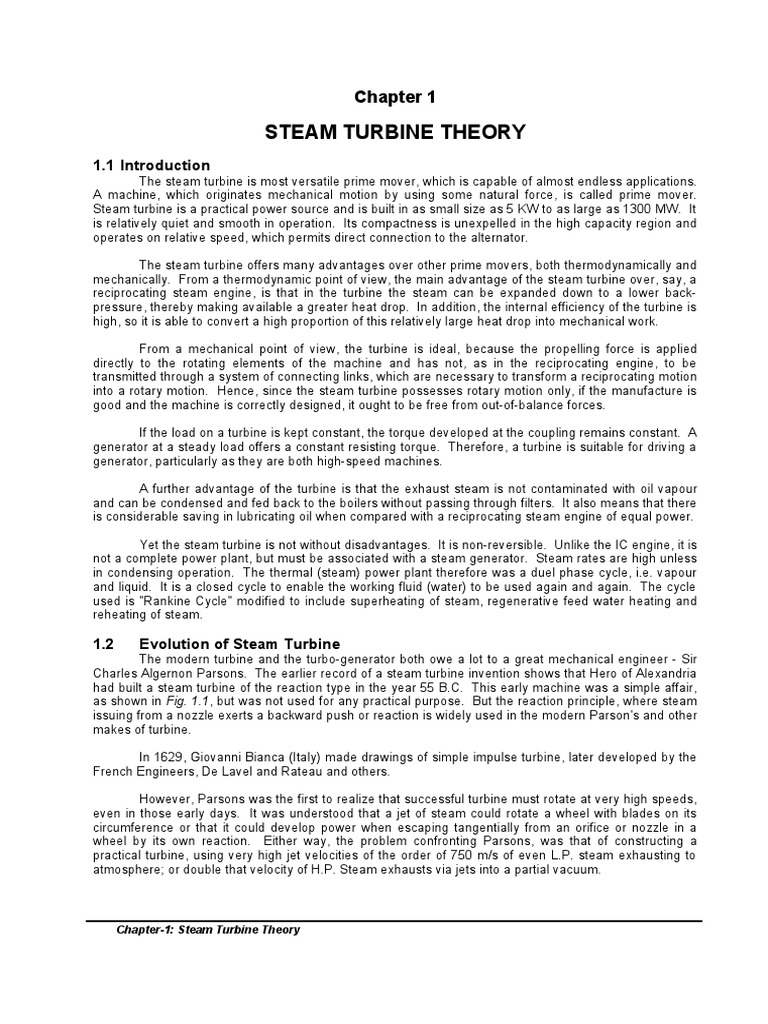 Chapter-1 Steam Turbine Theory | PDF | Turbine | Engines