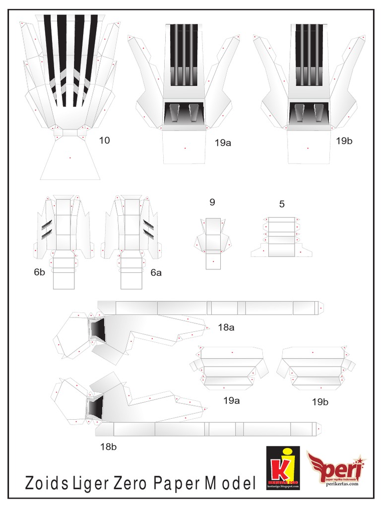 Zoids Liger Zero Paper Model: Kertas Igo | PDF