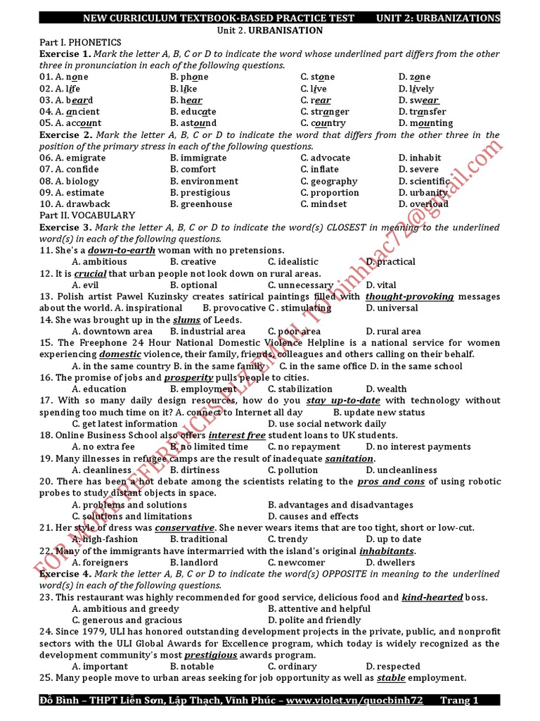 Urbanization Practice Test Unit 2 | PDF | Urbanization | Human ...