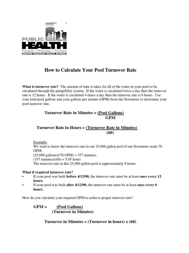 How To Calculate Your Pool Turnover Rate | PDF