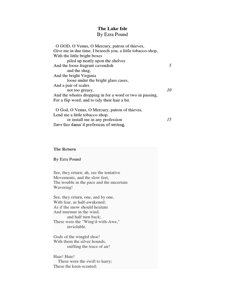 The Lake Isle-Poem | PDF