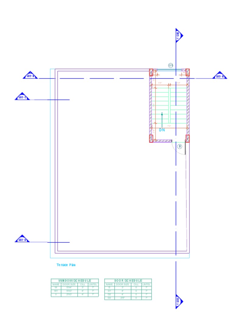 Terrace Plan with Door & Window Schedule | PDF