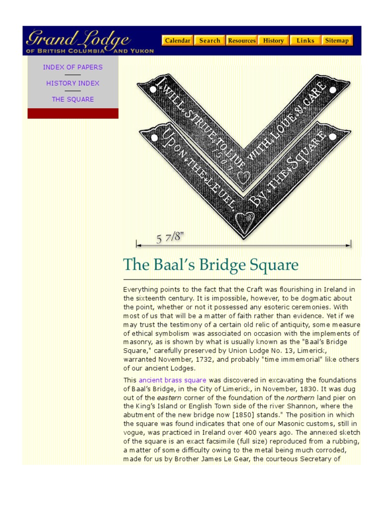 The Baal's Bridge Square | PDF | Masonic Lodge | Freemasonry