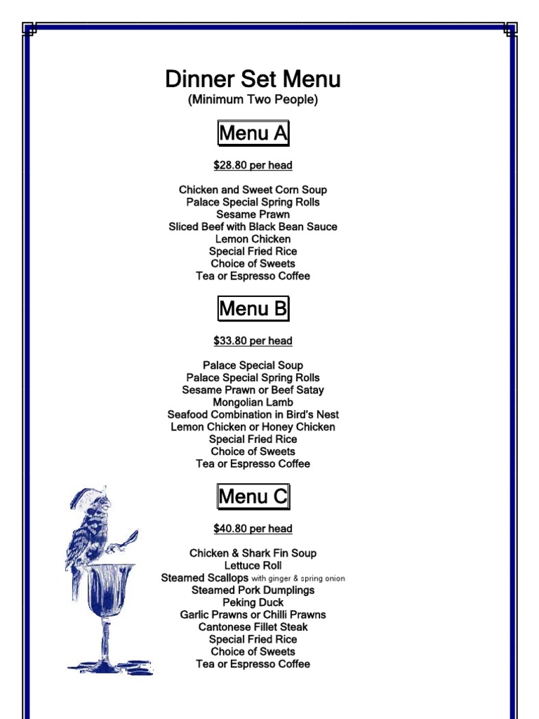 Dinner Set Men2011 | PDF