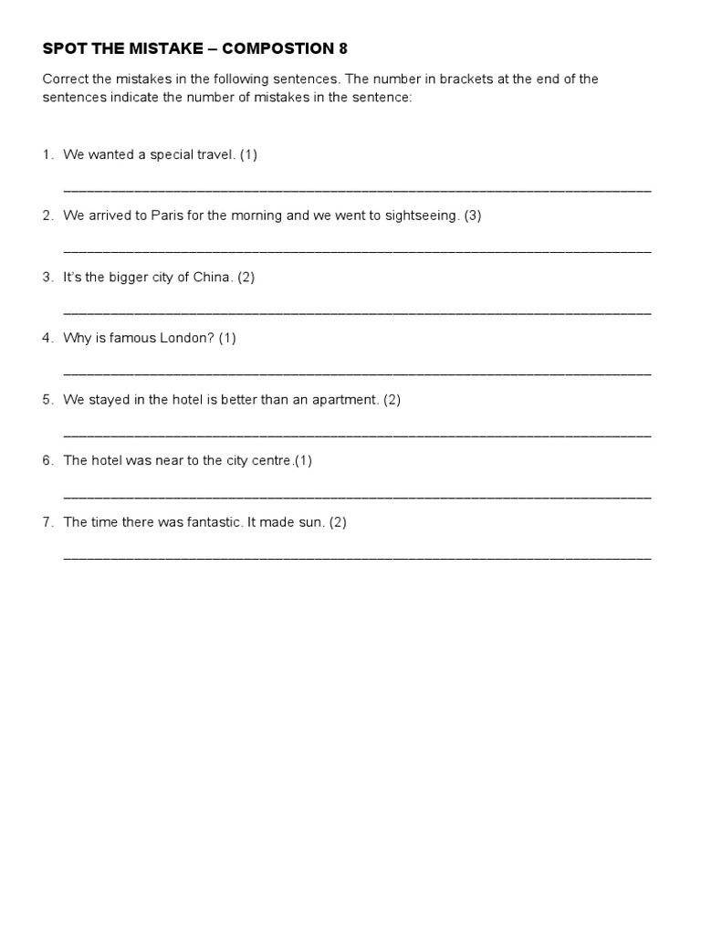Spot The Mistake - Exercise | PDF