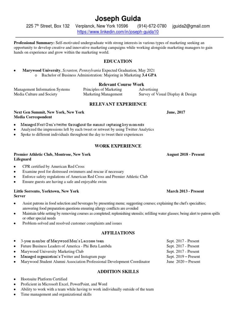 Joseph Guida Resume | PDF | Business